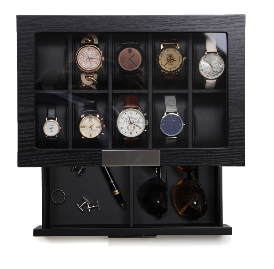 Decorebay Busy Man Luxury Watch Display Case & Jewelry Organizer